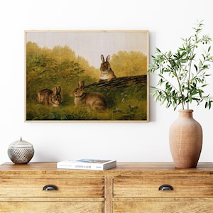 Rabbit Vintage Art Print, Animal Print, Nursery Wall Art, Bunny Rabbit ...