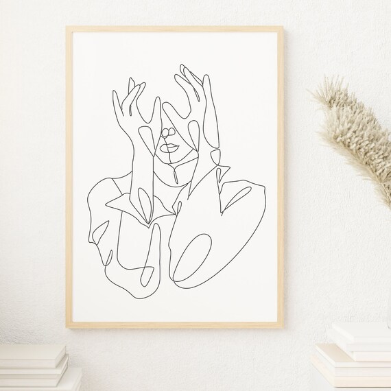 Female Line Art Print Abstract Line Art Woman Print Woman - Etsy