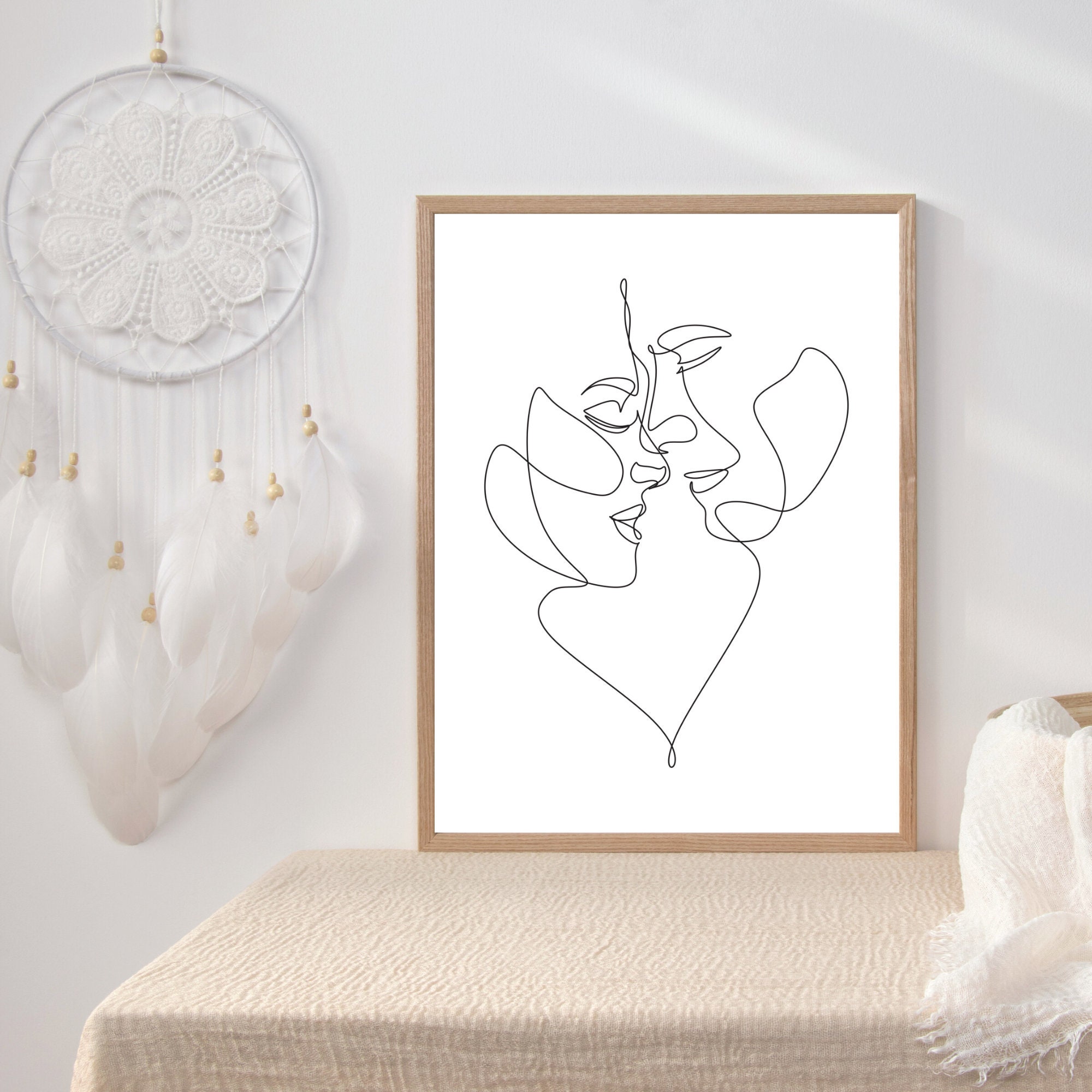Couple One Line Drawing Minimalist Line Art Sexy Bedroom | Etsy