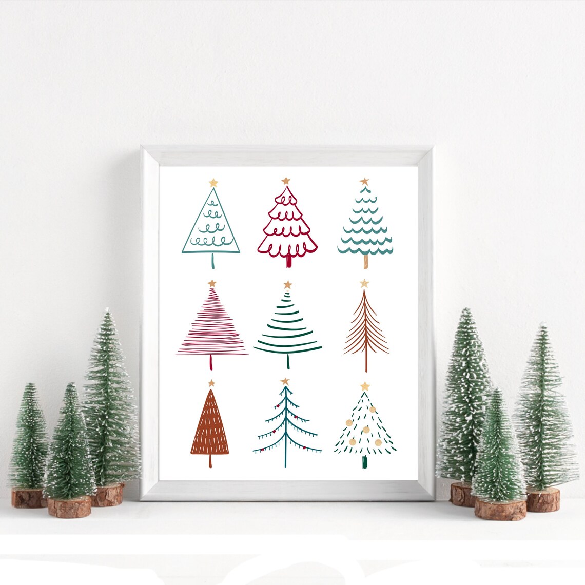 Christmas Tree Print Christmas Wall Art Boho Holiday Print - Etsy