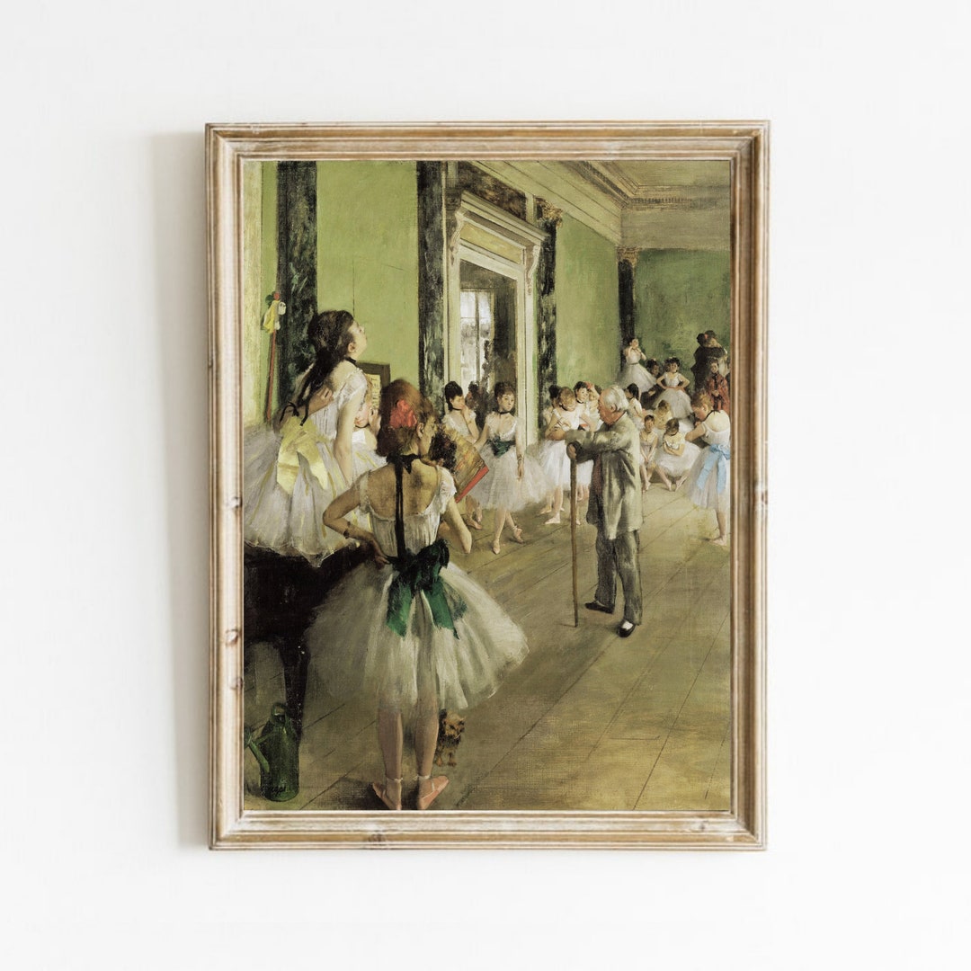Ballerina Vintage Art Painting, Ballet Class Art Print, Dance Studio ...