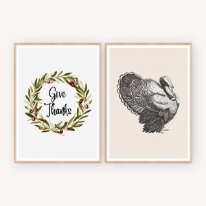 Thanksgiving Wall Art Printable, Thanksgiving Decor, Gallery Wall Art ...