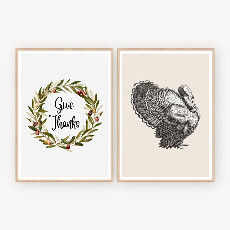 Thanksgiving Wall Art Printable Thanksgiving Decor Gallery - Etsy