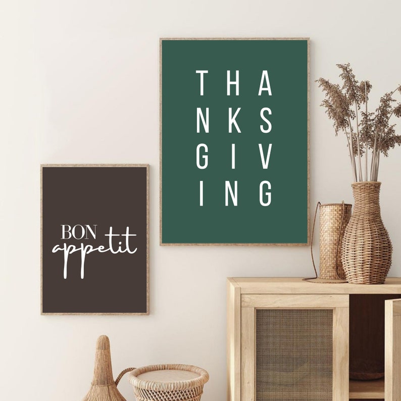 Thanksgiving Wall Art Printable Thanksgiving Decor Gallery - Etsy