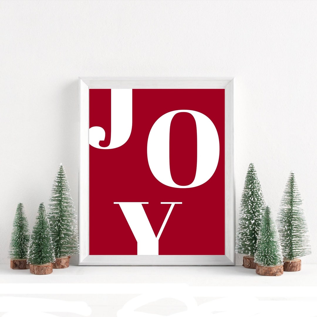 Joy Christmas Print, Christmas Wall Art, Christmas Artwork, Holiday ...