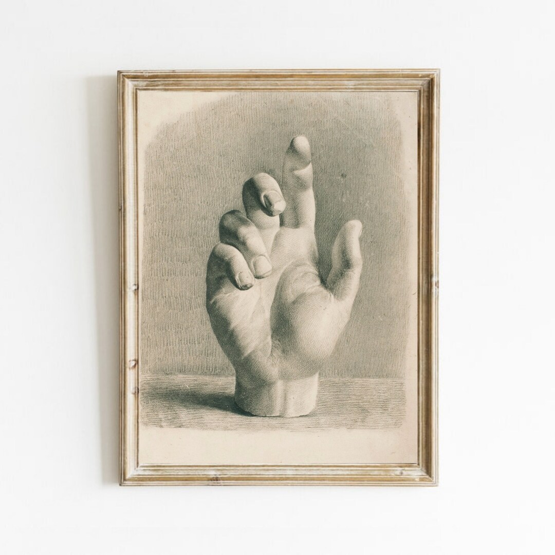 Vintage Hand Sketch Drawing, Printable Art, Hand Study Print, Hand ...