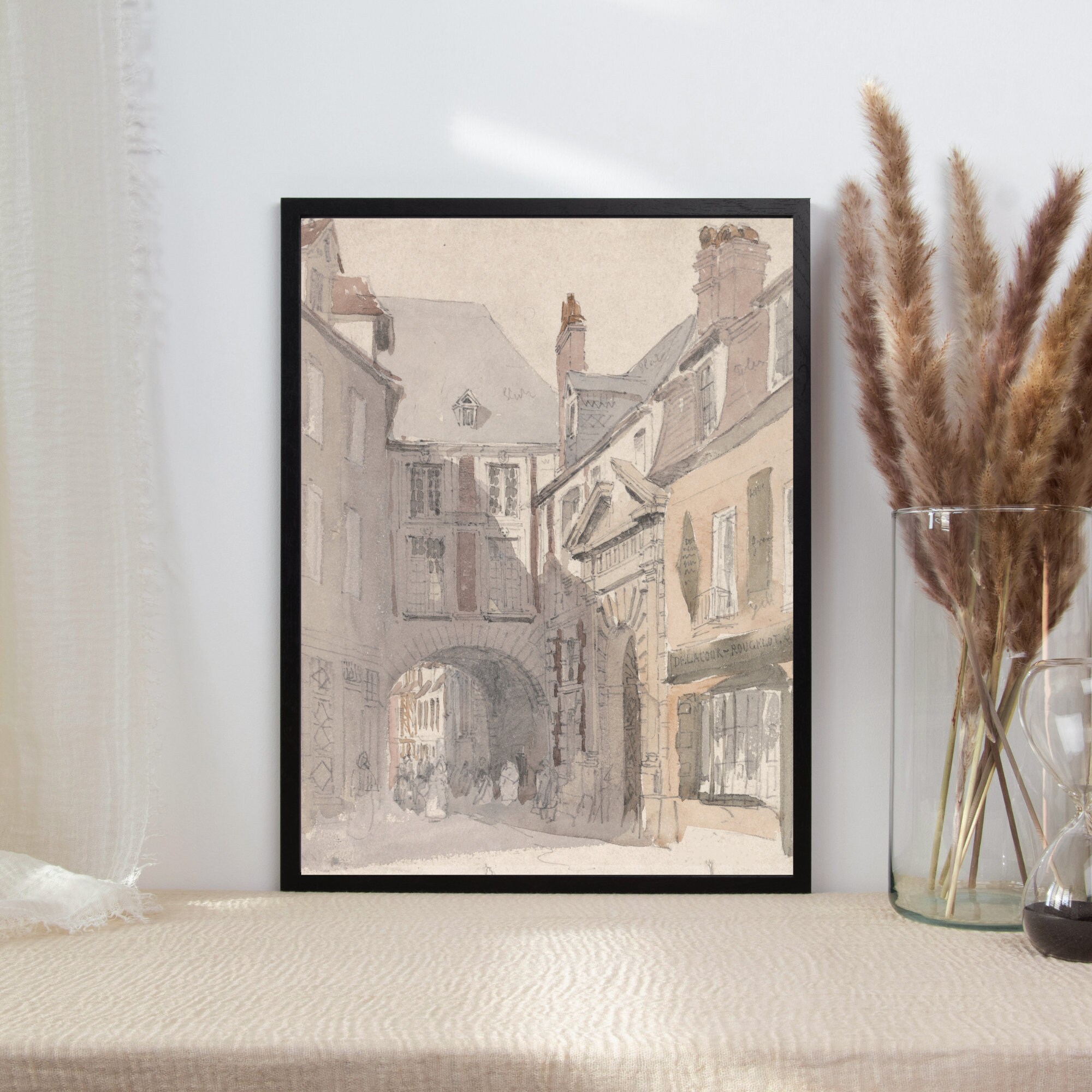 Vintage Cityscape Art Print Architecture Sketch Art Antique - Etsy