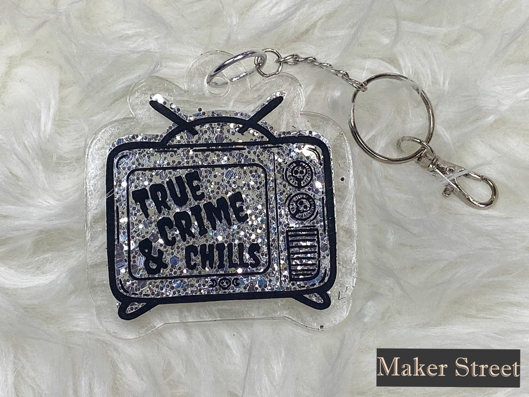 True Crime and Chills TV Keychain Made of Acrylic and Filled With ...