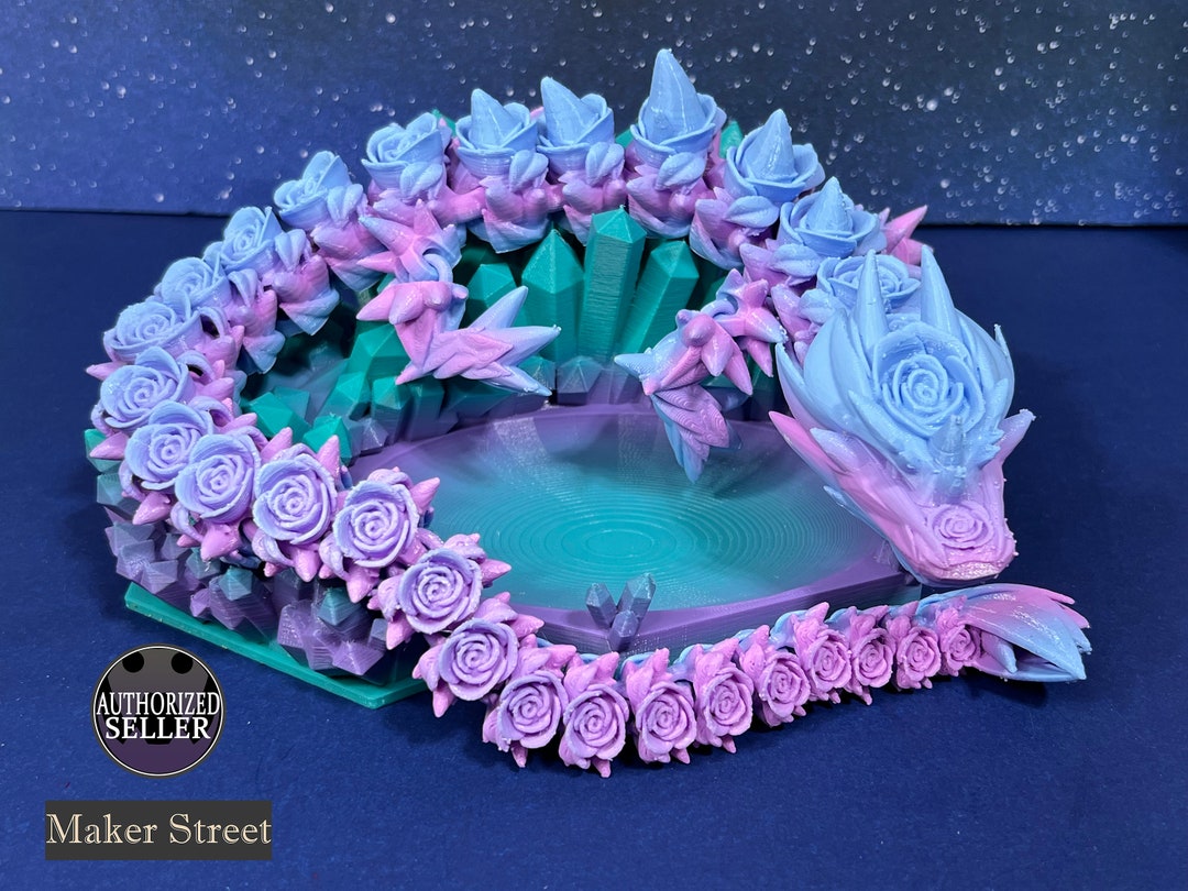 Crystal Dragon Stand With Jewelry Tray - 3d Printed - Free Shipping ...