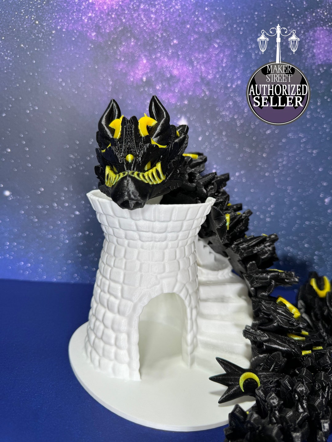 Large Lunar Dragon in Moonbeam Black and Yellow Color Theme - Made in ...