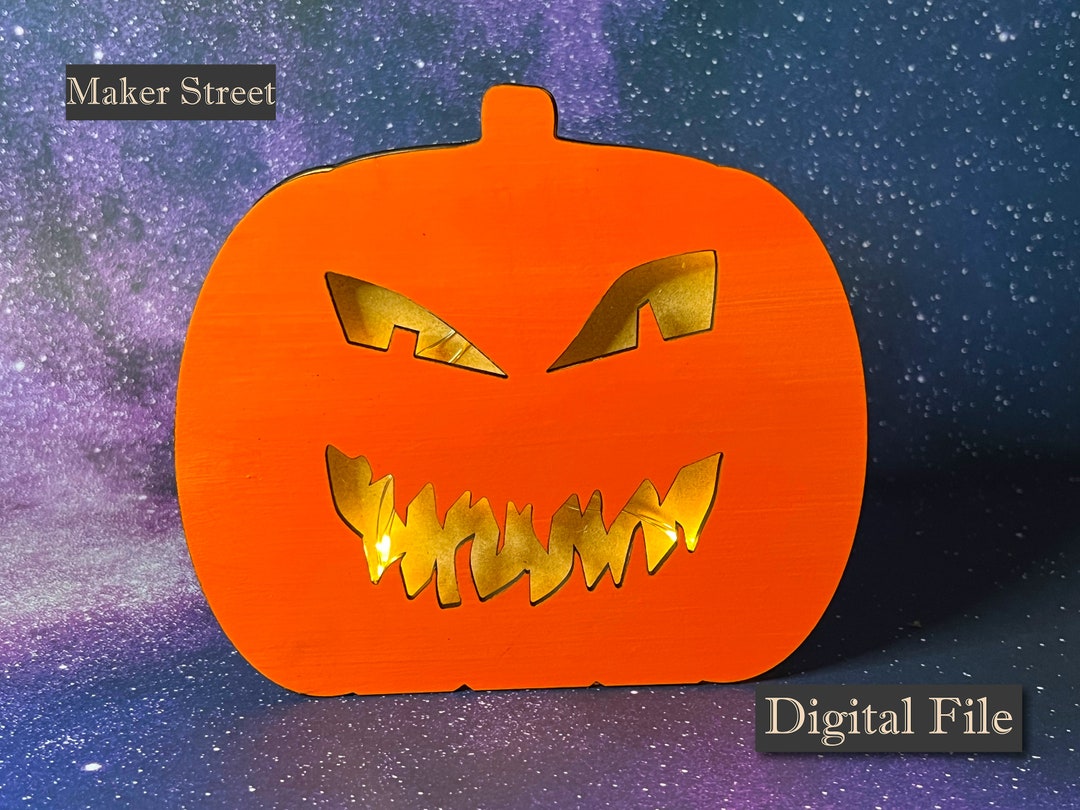 Jack O Lantern - Digital File for Laser Cutting - Halloween Sign With ...