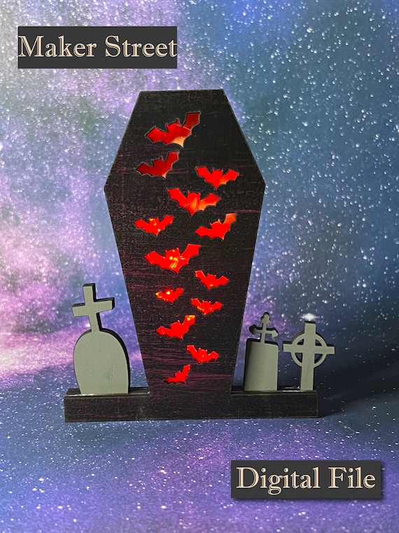 Lighted Coffin Graveyard Digital File for Laser Cutting - Etsy