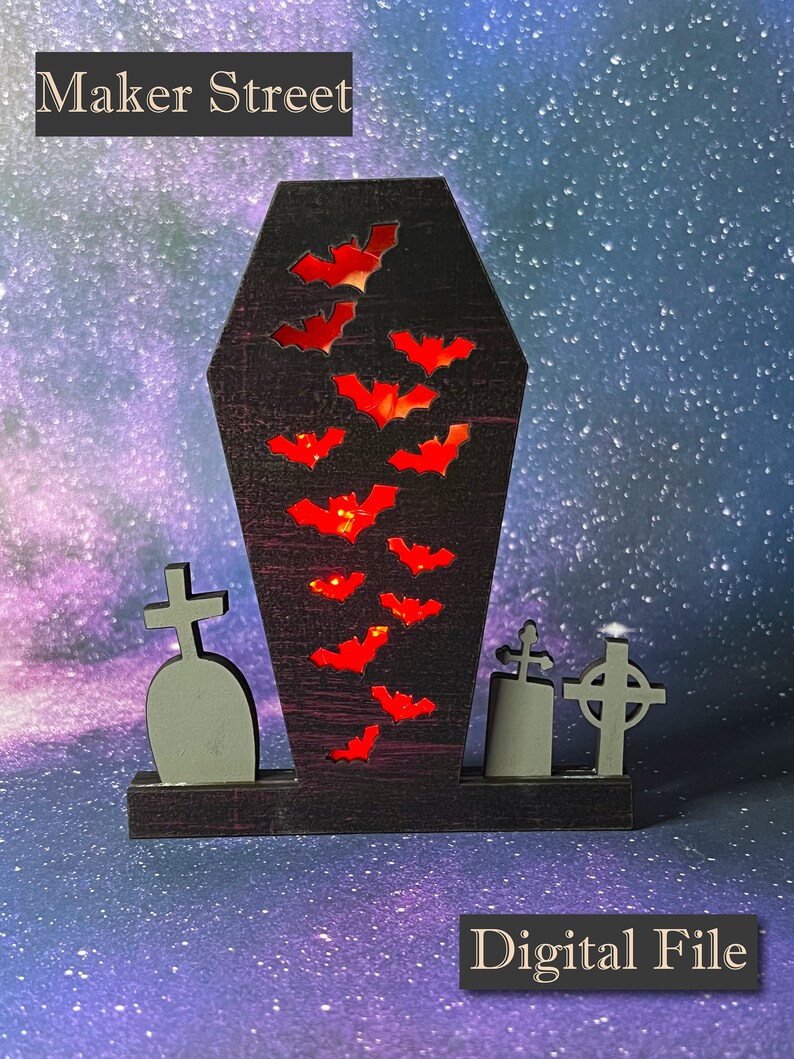 Lighted Coffin Graveyard Digital File for Laser Cutting - Etsy