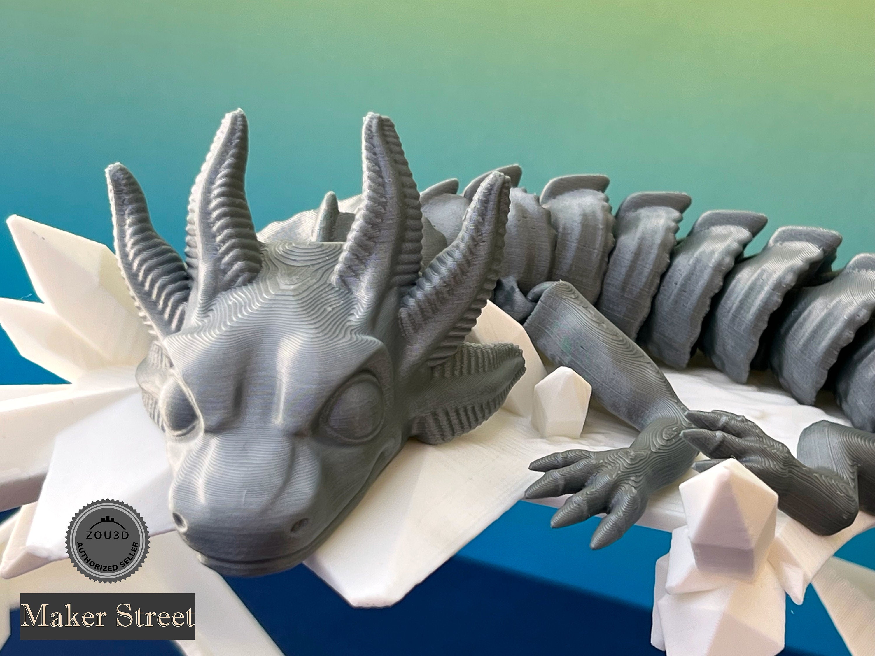 Articulated Axolotl Dragon 3d Printed Many Color Options - Etsy