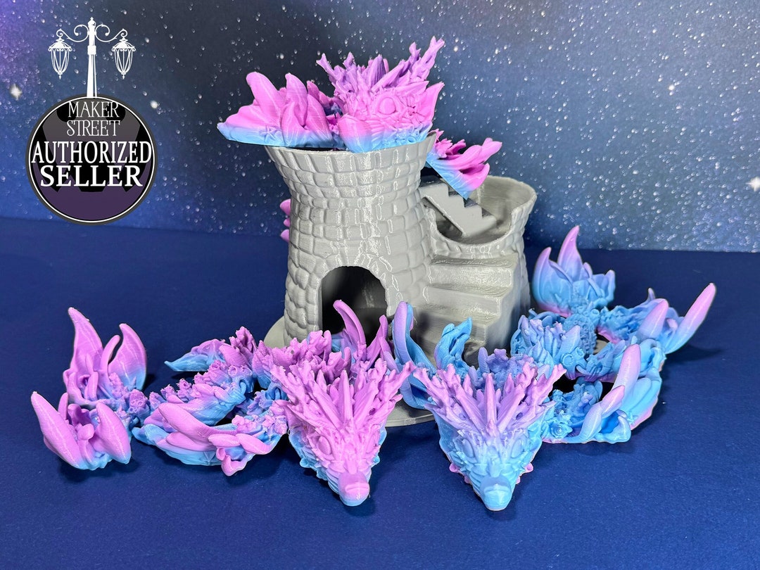 3D Printed Baby Coral Reef Dragon in Unicorn Ombre Filament - 3d ...