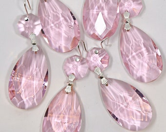 38mm Pink Chandelier Crystal Teardrop Ornaments Set of 5 - Etsy