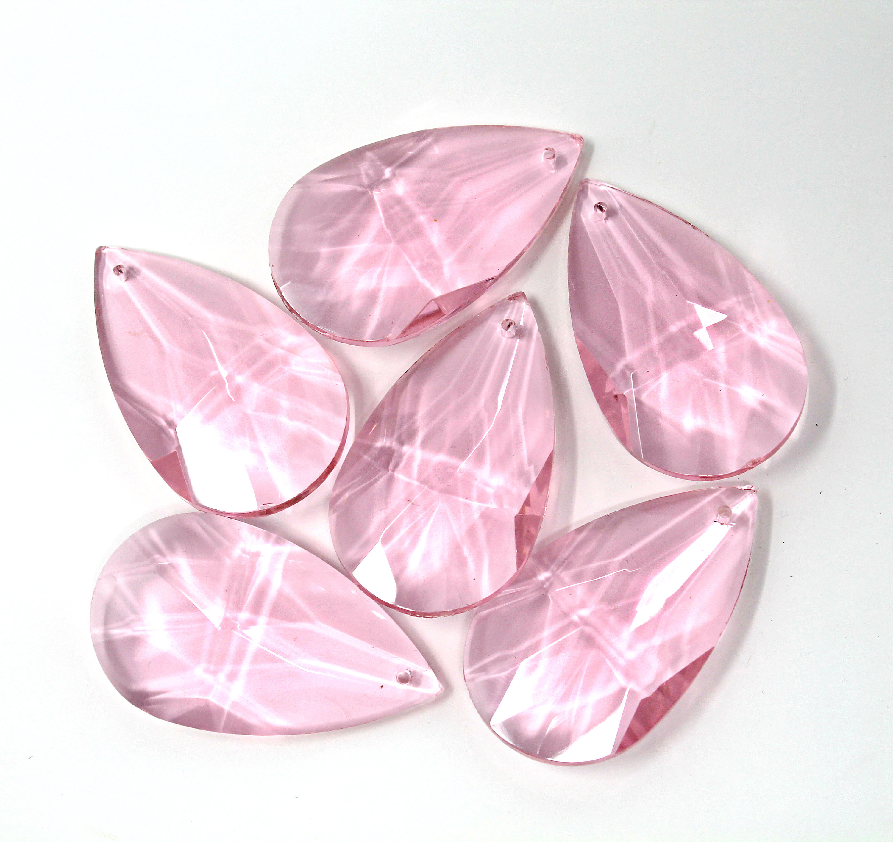 Medium Pink Crystal Teardrop Prisms for Chandelier 50mm - Etsy