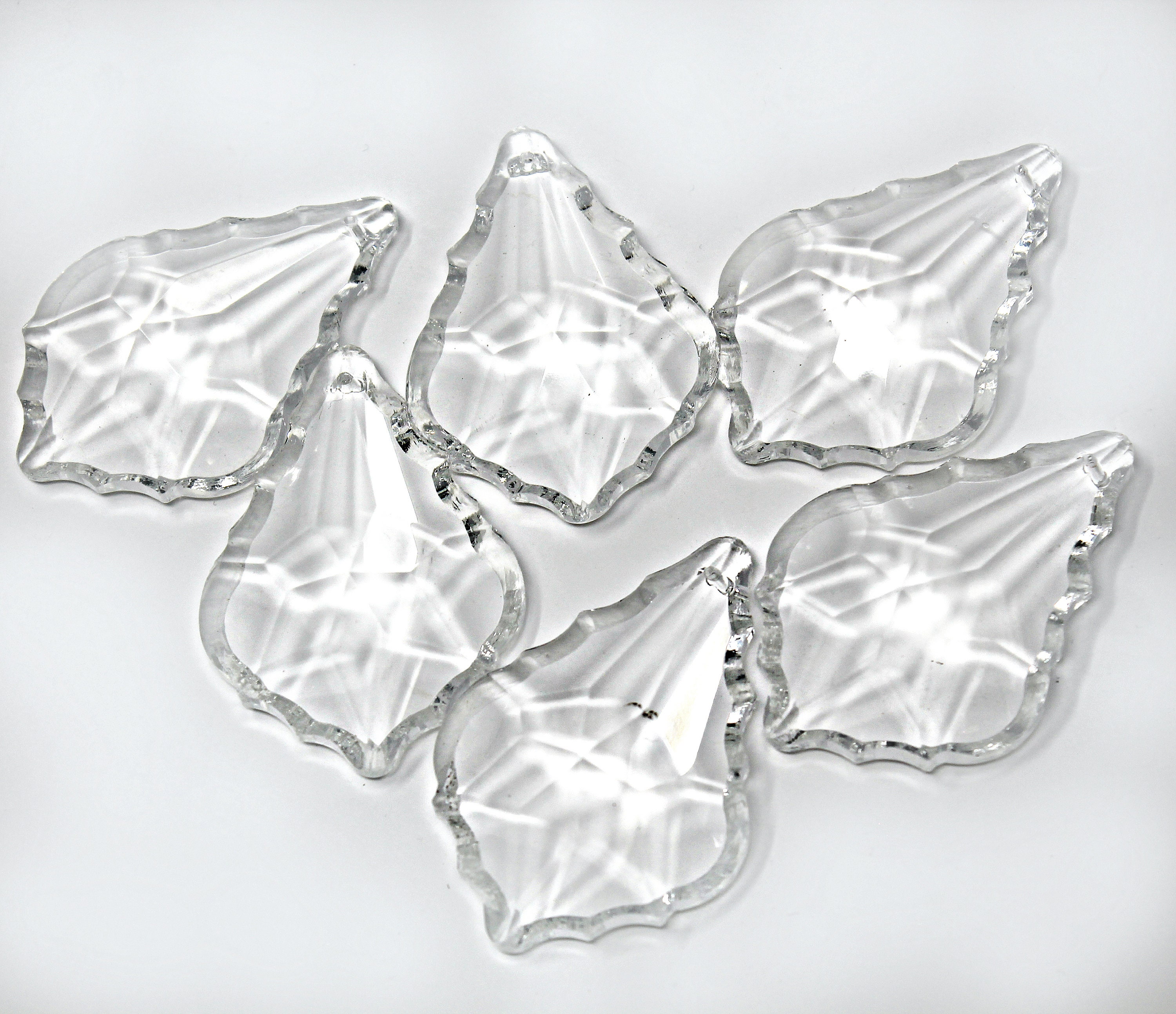 Large Clear French Pendant Crystal Prisms for Chandelier, 62mm Faceted ...