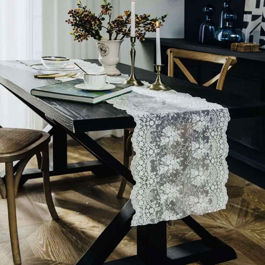 Lace Embroidery Table Runner,table Runners for Home,wedding Party ...