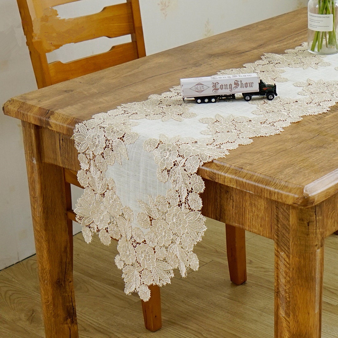 Lace Embroidery Table Runner,linen Table Runner,table Runners for Home ...
