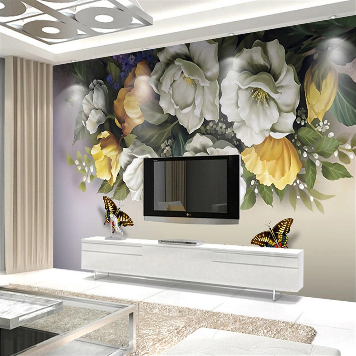 Background Wall Stereoscopic Wallpaper Wall Mural Simple - Etsy