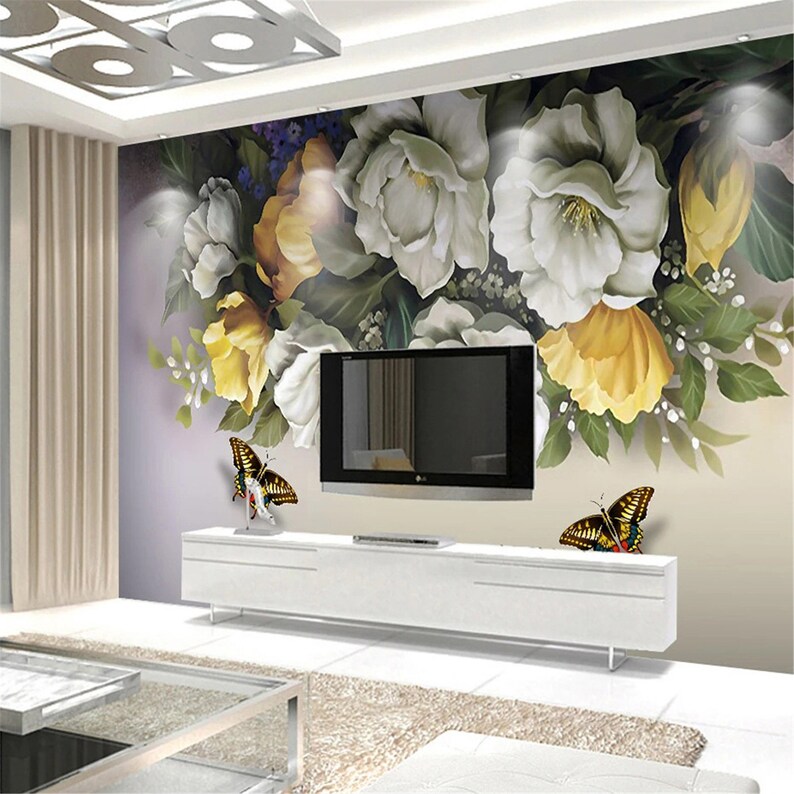 Background Wall Stereoscopic Wallpaper Wall Mural Simple - Etsy