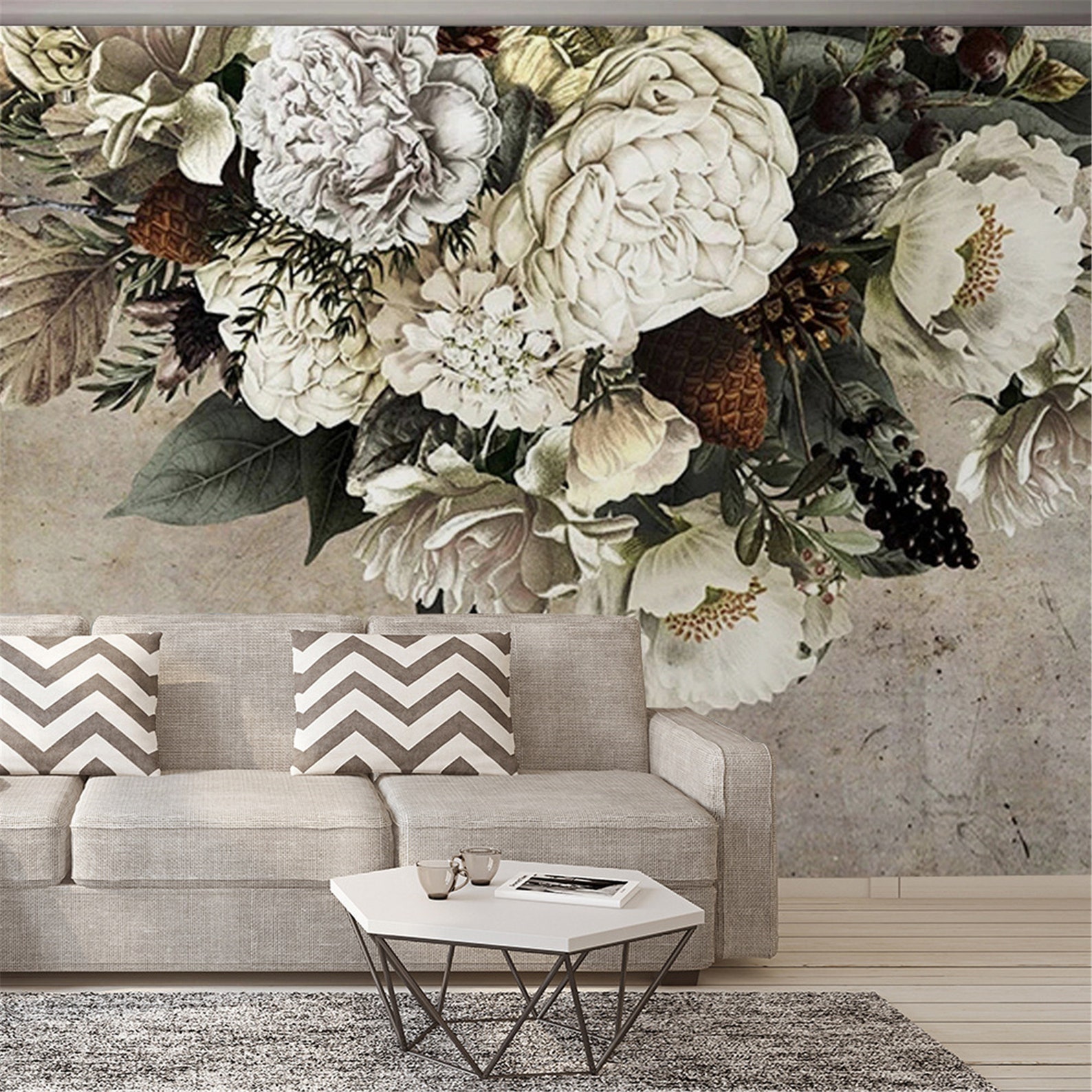 Wallpaper Wall Covering Simple Background Wall Living Room - Etsy