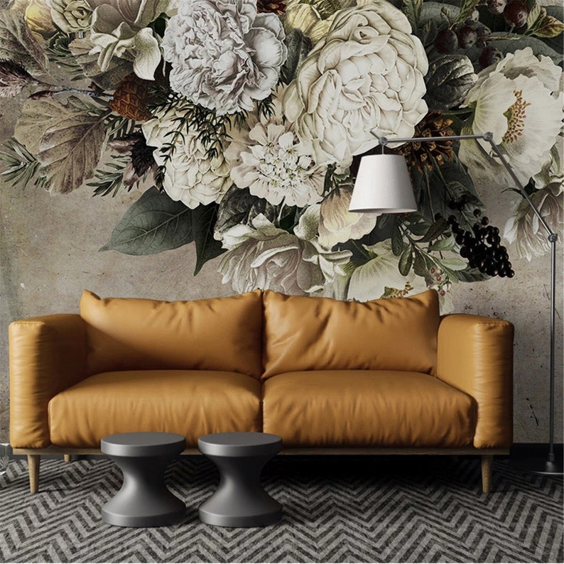 Wallpaper Wall Covering Simple Background Wall Living Room | Etsy