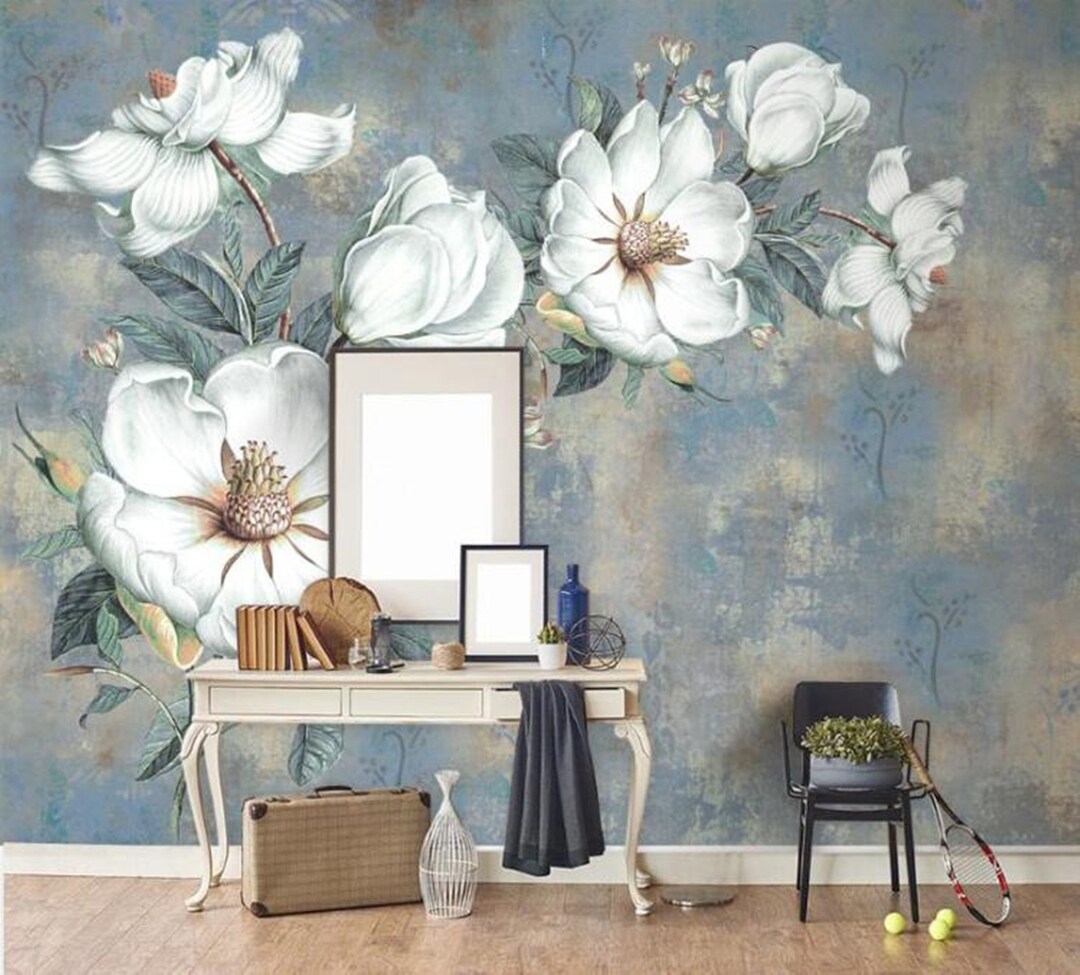 Floral Wallpaper Stick Wallpaper Wallpaper Roll Flowers Wall - Etsy