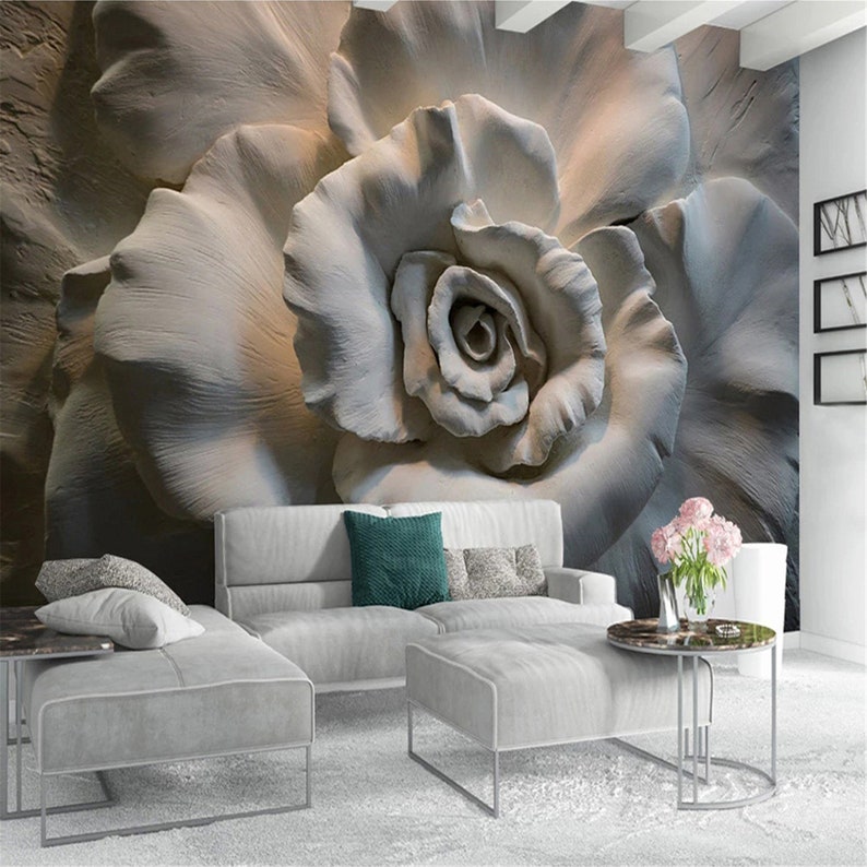 Stereoscopic Wallpaper Wall Mural Simple Background Wall - Etsy