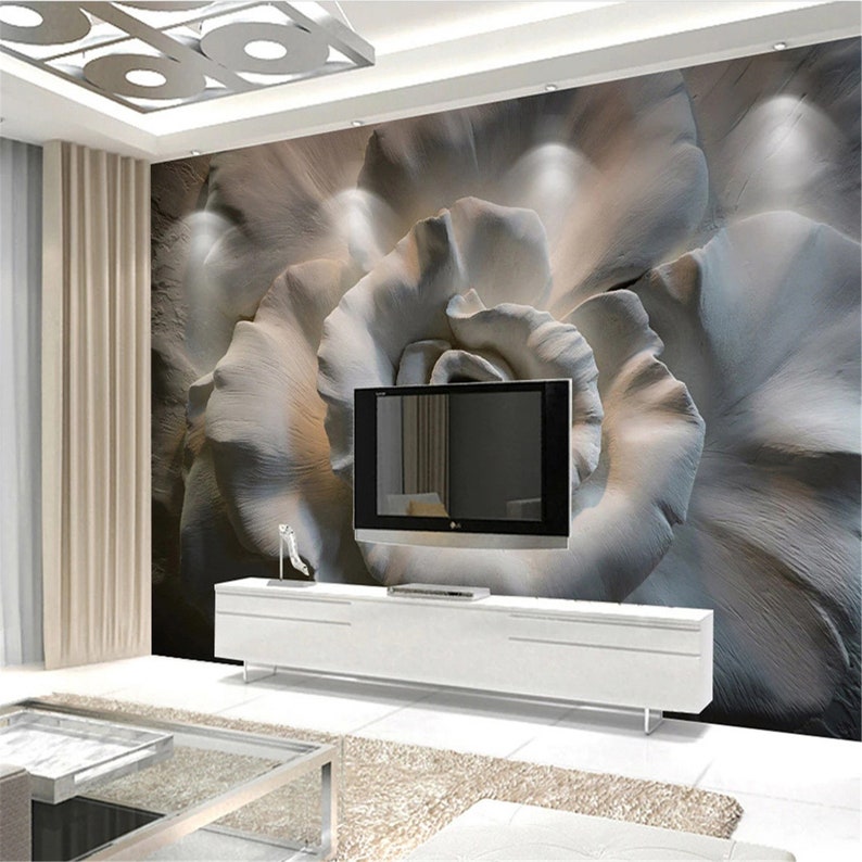 Stereoscopic Wallpaper Wall Mural Simple Background Wall - Etsy