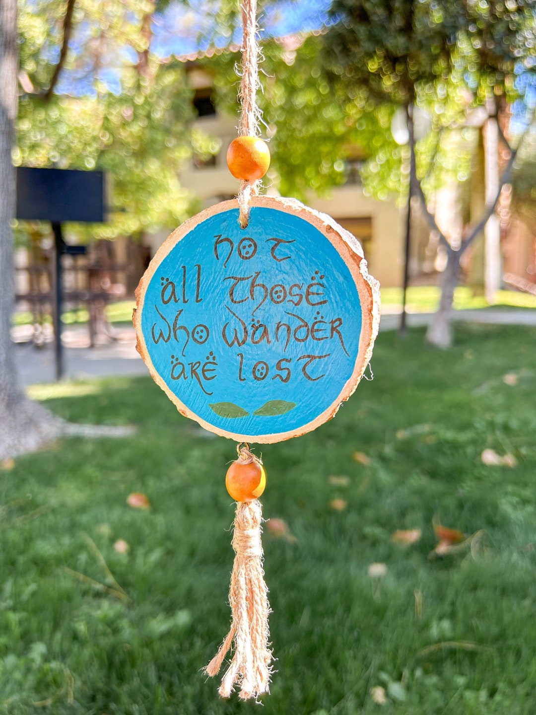 LOTR Car Charm Wood Car Ornament Handpainted Car Ornament LOTR Fan Gift ...