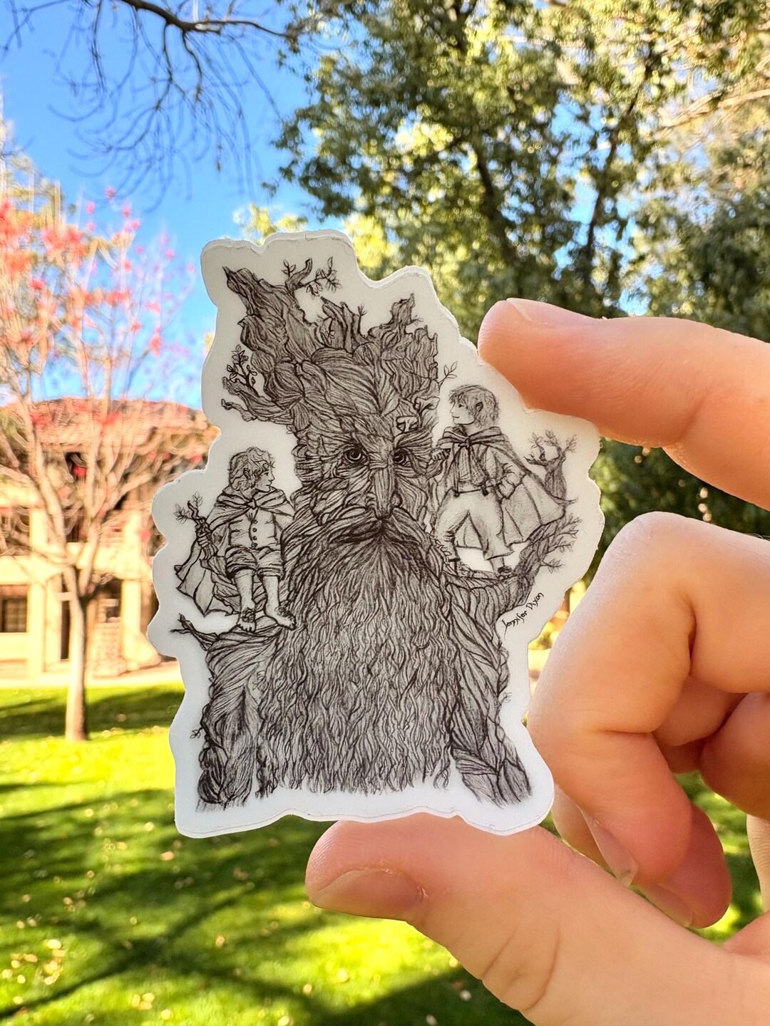 Lord of the Rings Sticker Fantasy Sticker Tolkien Fanart Tree Sticker ...