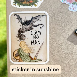 Woman Warrior Sticker Fantasy Sticker Tolkien Inspired Art I Am No Man ...