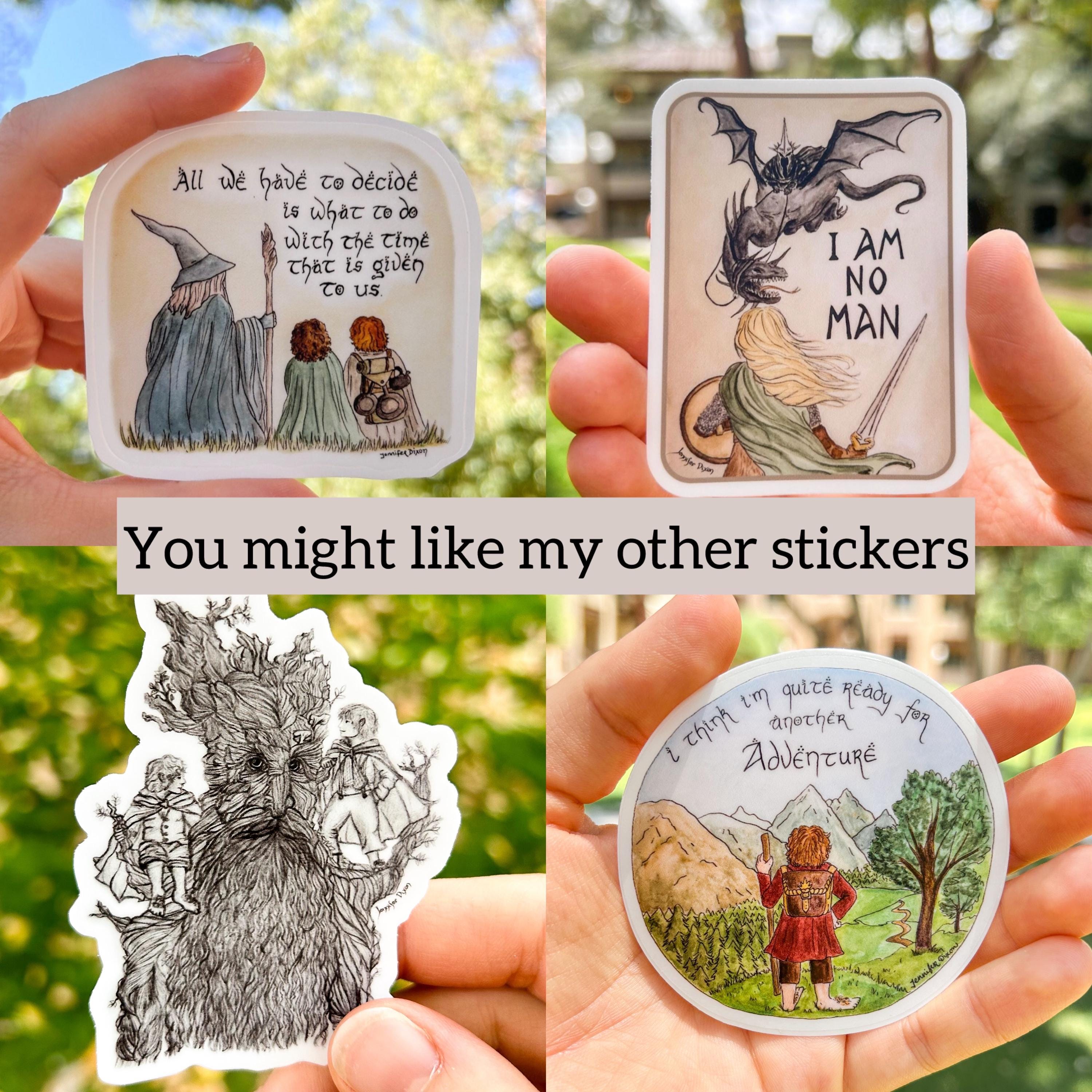 LOTR Sticker Dwarf Elf Art Fantasy Sticker Tolkien Art Fellowship Fan ...