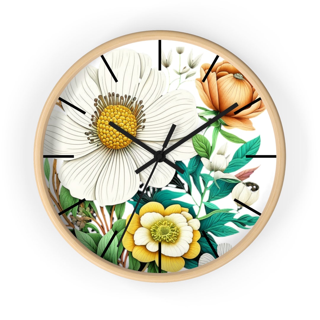 Floral Cottagecore Wall Clock Home Wall Decor New Home - Etsy