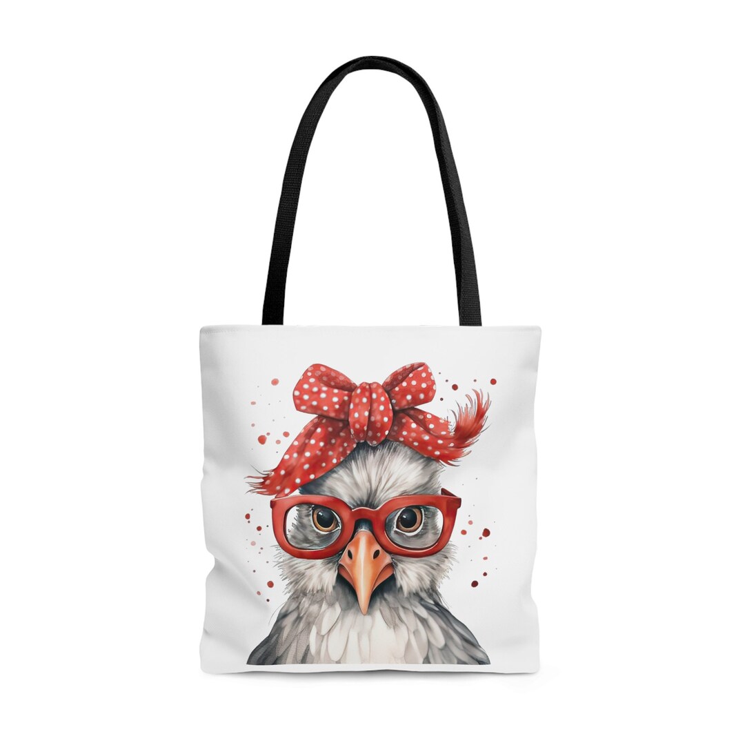 Funny Chicken With Glasses Tote Bag, Unique Gift Idea, Friend Gift ...