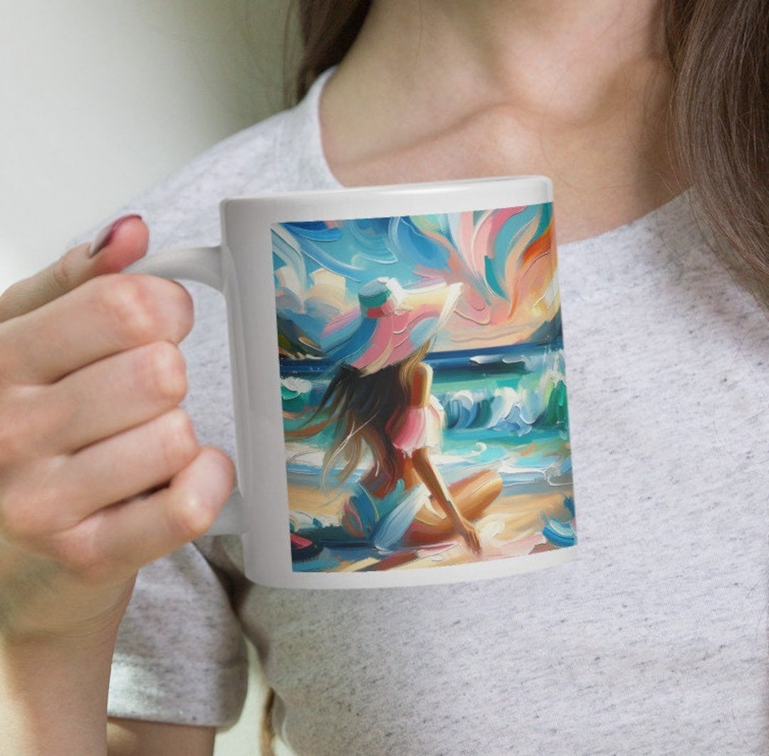 Watercolor Beach Themed Coffee Mug Gift for Beach Lover Coffee Lover ...