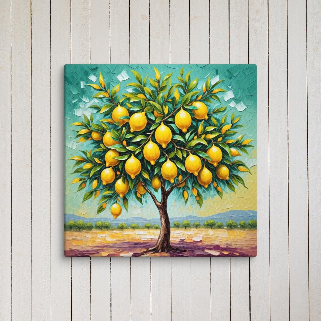 Lemon Wall Decor Lemon Tree Wall Canvas Kitchen Lemon Decor Home Decor ...