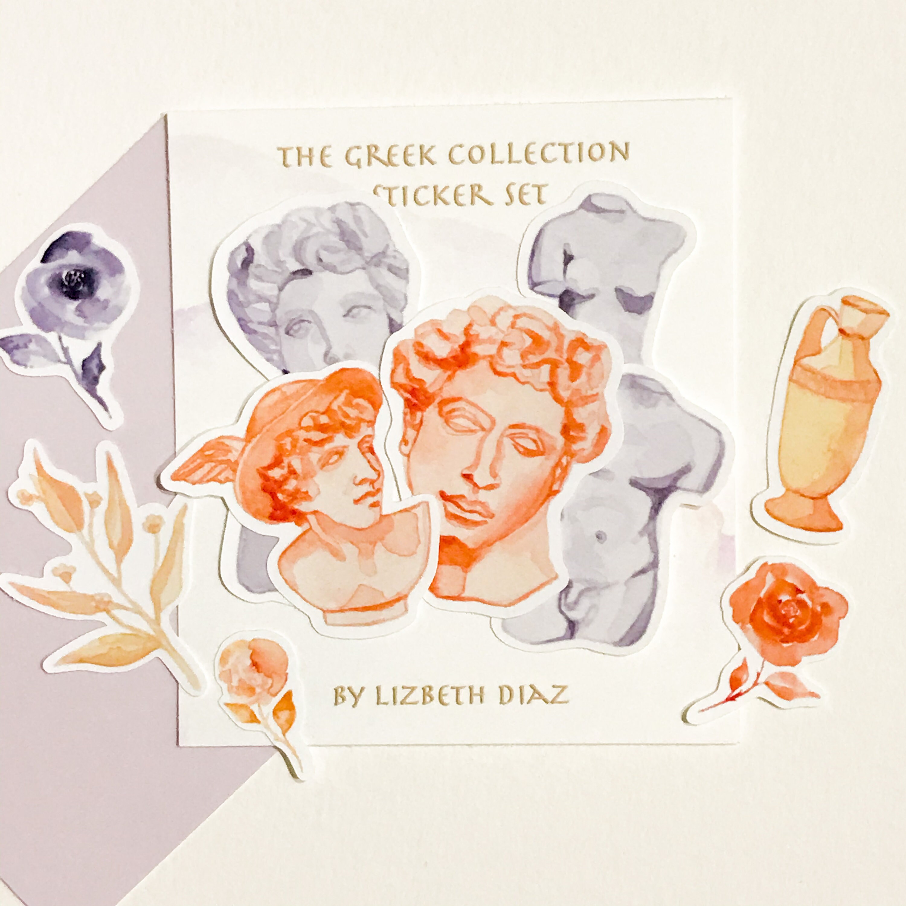 The Greek Collection Sticker Set Watercolor Stickers for - Etsy