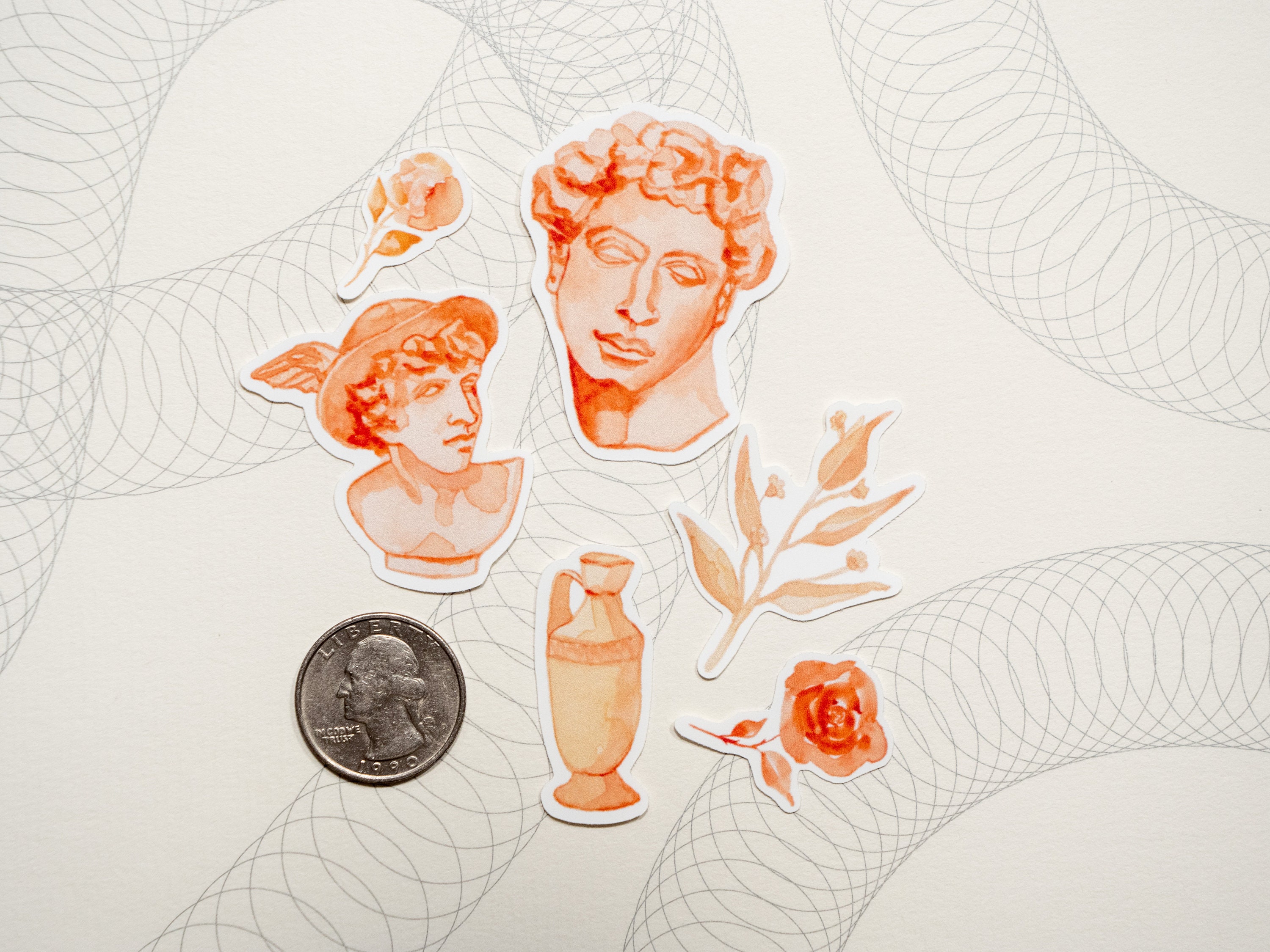 The Greek Collection Sticker Set Watercolor Stickers for - Etsy
