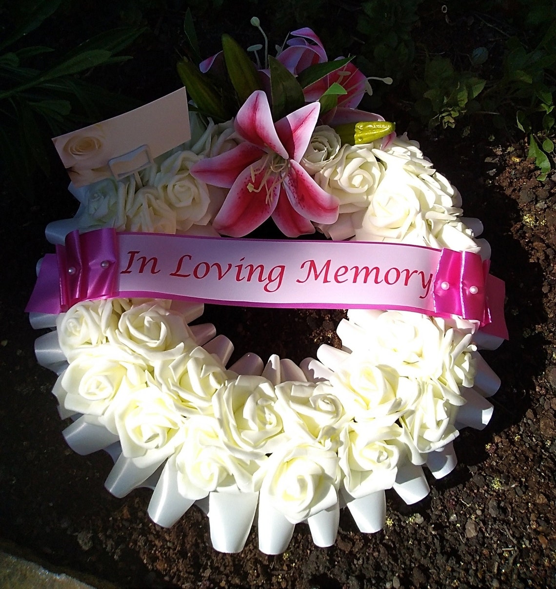 Funeral Wreath Ring Large Artificial Flowers Memorial Tribute - Etsy UK