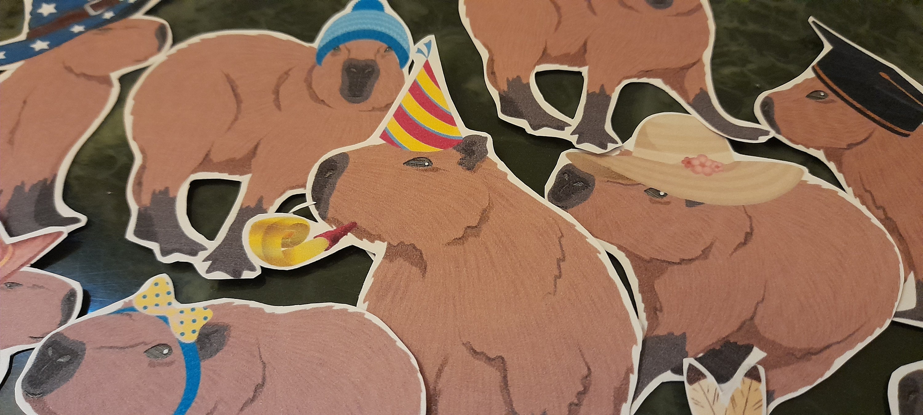 Capybaras Digital Download 12 Images Printable Cut Outs Stickers ...