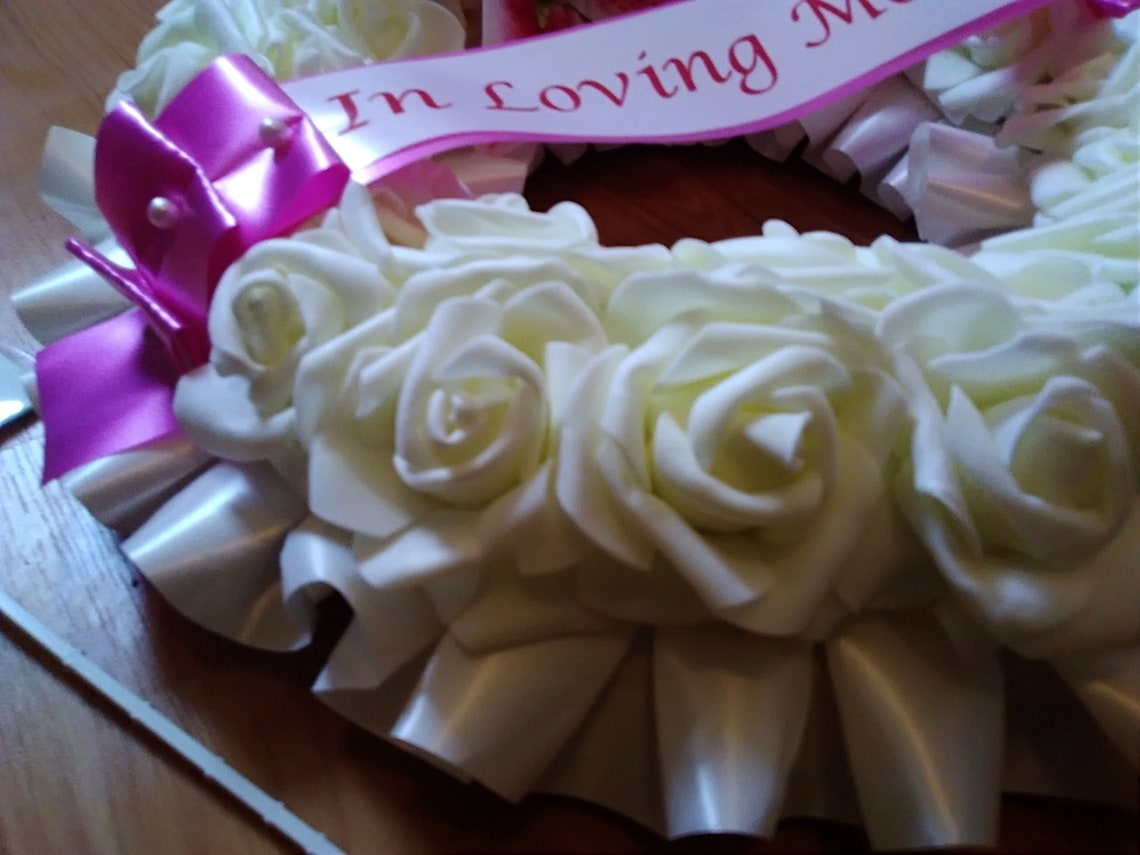 Funeral Wreath Ring Large Artificial Flowers Memorial Tribute - Etsy UK