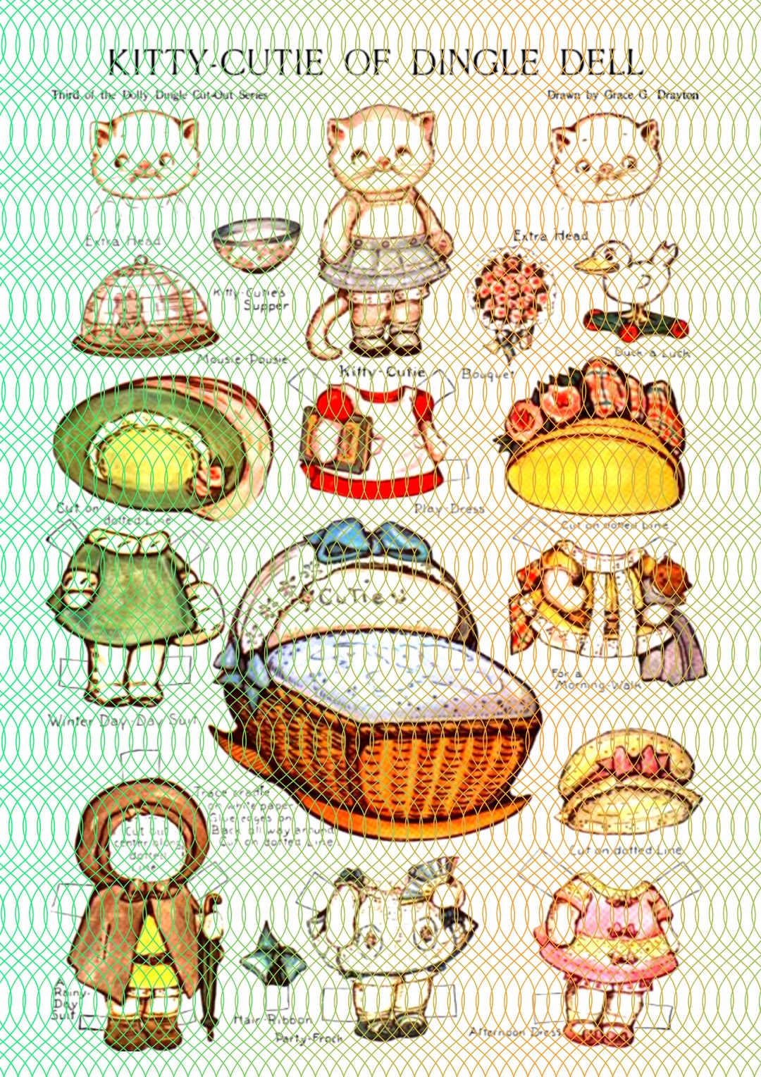 Printable Paper Doll Cat Kitty Cutie 1920's Vintage Antique Cut Out ...