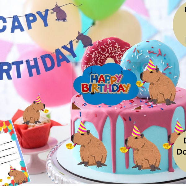 Capybara Birthday Cake Topper - Etsy Canada