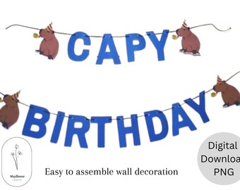 Capybara Happy Birthday Banner - Etsy
