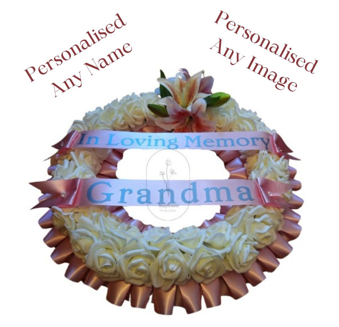 Funeral Wreath Ring Huge XL Large Luxury Any Message Name Personalised ...