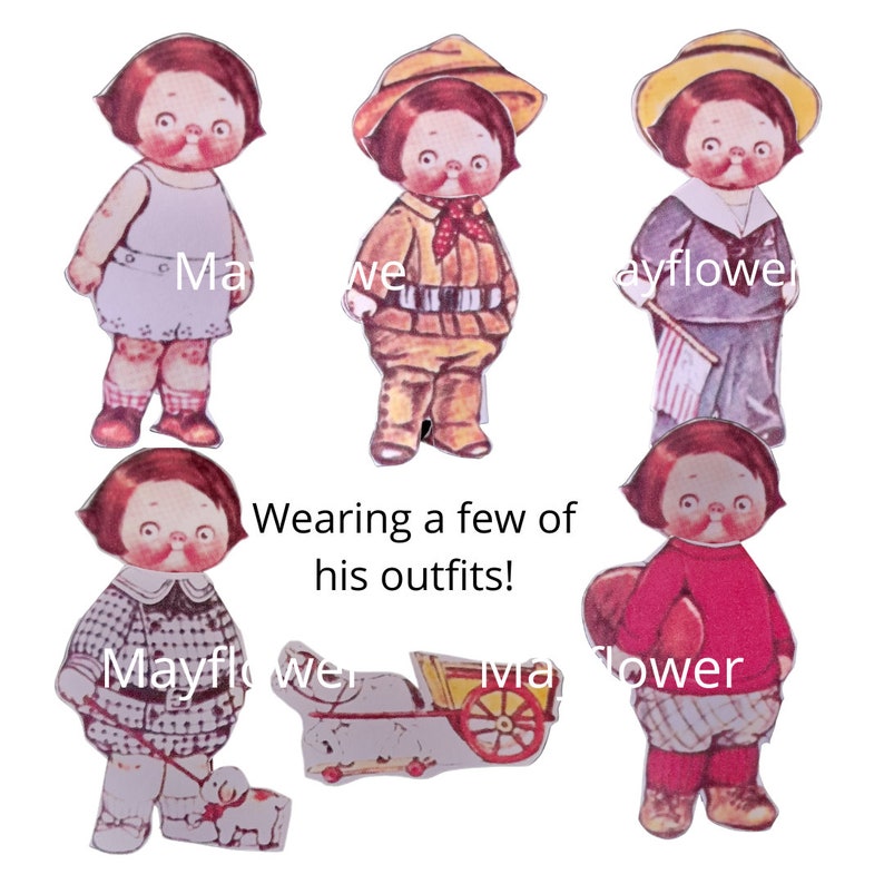 Printable Paper Boy Doll Kewpie Billy Bump 1920's Vintage Cut Out Cute ...