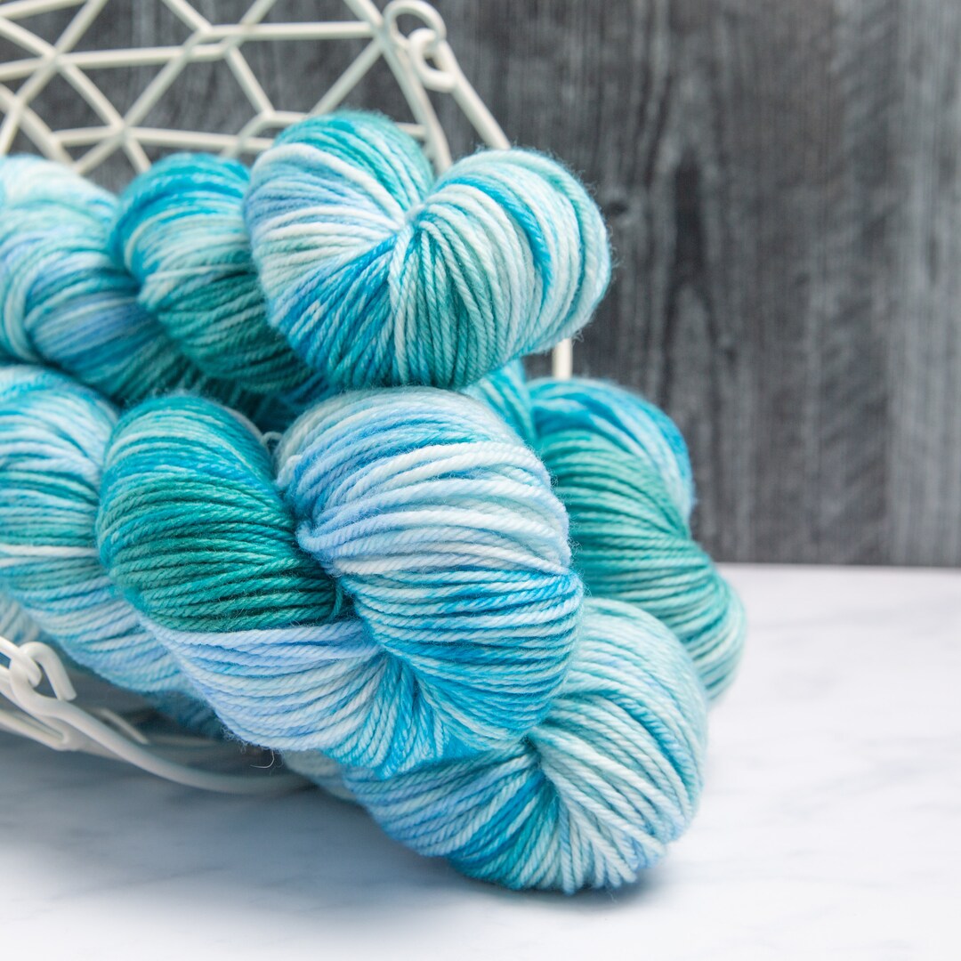 Seafoam, Worsted Weight Yarn - Beautiful, Variegated Tones of Blues and ...